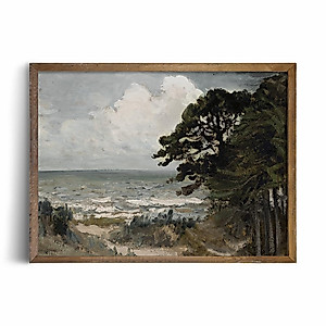 Farmhouse Still Life Picture Living Room - Abstract Coastal Seascape Beach Oil Painting - 11 x 14 Art Print- Rustic Vintage Decor for Bedroom - Art Deco Wall Art for Kitchen - Antique French Poster