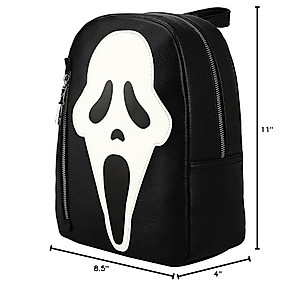 Glow in the Dark Scream Ghost Face Horror Movie Character Black Mini Backpack