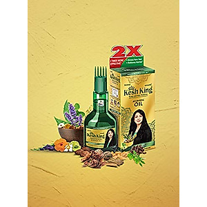 KESH KING Ayurvedic Hair Oil | Herbal Oil with Bhringraj & Amla | Enhance Hair Growth | Reduce Hairfall | Nourishes Scalp | Provides Long & Thick Hair | 3.38 Fl Oz/100ml
