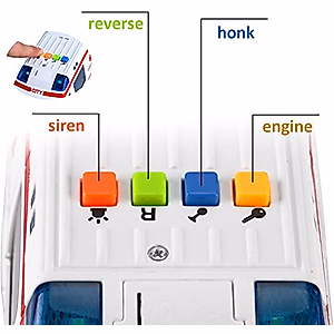 Liberty Imports Ambulance Toy Car with LED Lights & Siren Sound Effects - Friction Powered Wheels Plastic Rescue Vehicle Toy for Kids & Toddlers