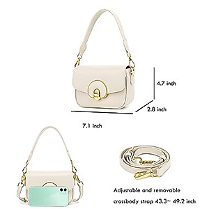 LL LOPPOP Small Stylish Designer Purses Crossbody Bags, Mini Shoulder and Evening Bag for Women with Wide Strap 204102 White
