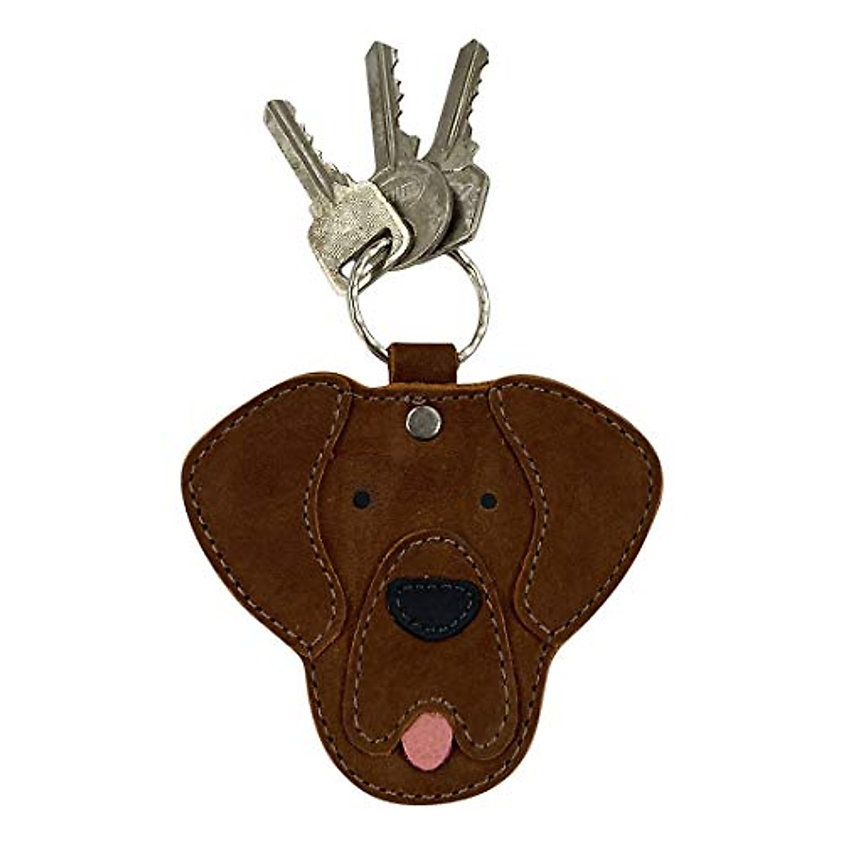 TACO DOG, Critter Keychain Labrador Dog Handmade from Full Grain Leather (Swayze Suede)