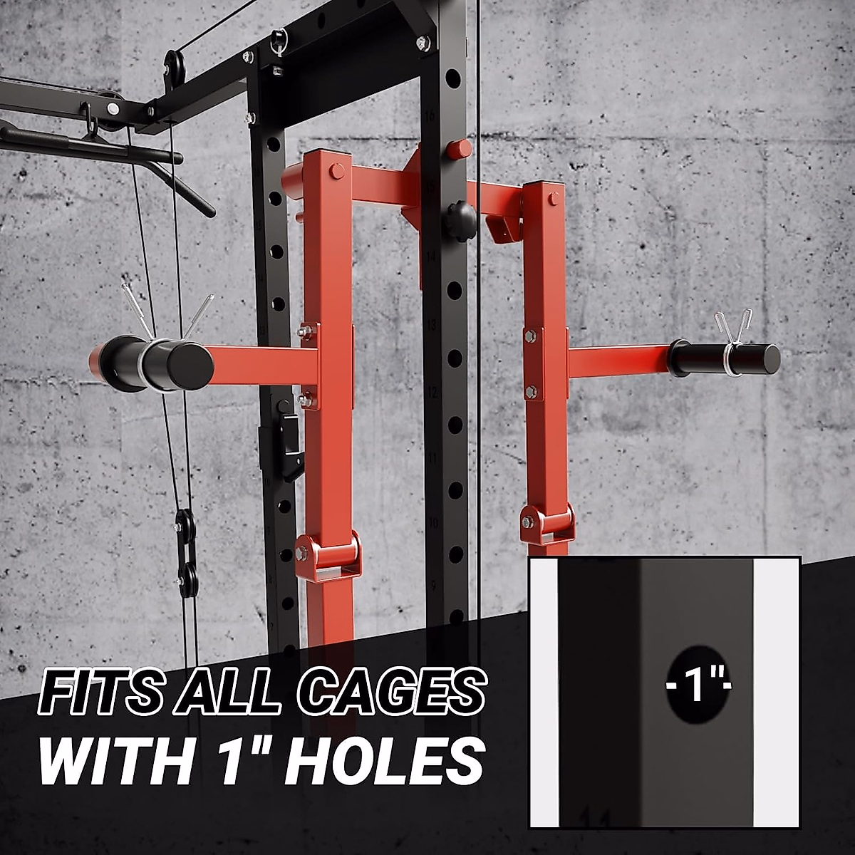 Mikolo Lateral Raise Attachment for Squat Rack with 1" Holes,Standing Lateral Raise Machine, Upper Body Strength Training Machine, Home Gym Equipment