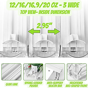 Assembly-Free Soda Can Organizer for Refrigerator - Self-Pushing Drink Dispenser for Fridge,Freezer,Cabinets & Pantry - Holds up to 12 Cans (12-20oz) - Beverage & Small Canned Food Organizer