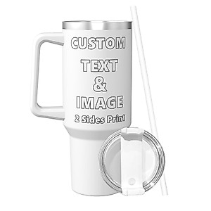 Personalized Tumbler with Name Text, 40oz Personalized Cups with Lids & Straws, Custom Tumblers Personalized Coffee Tumbler Mug Personalized Gifts for Christmas Birthday, Army Green