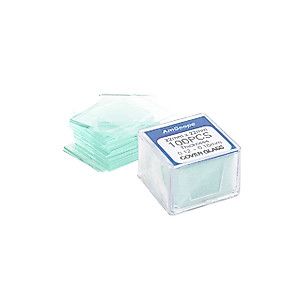 AmScope BS-50P-100S-22 Pre-Cleaned Blank Ground Edge Glass Microscope Slides and 100pc Pre-Cleaned Square Glass Cover Slips Coverslips