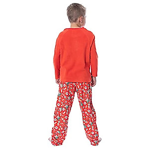 Nickelodeon Boys' SpongeBob SquarePants A Krabby Christmas Pajama Set (8) Red
