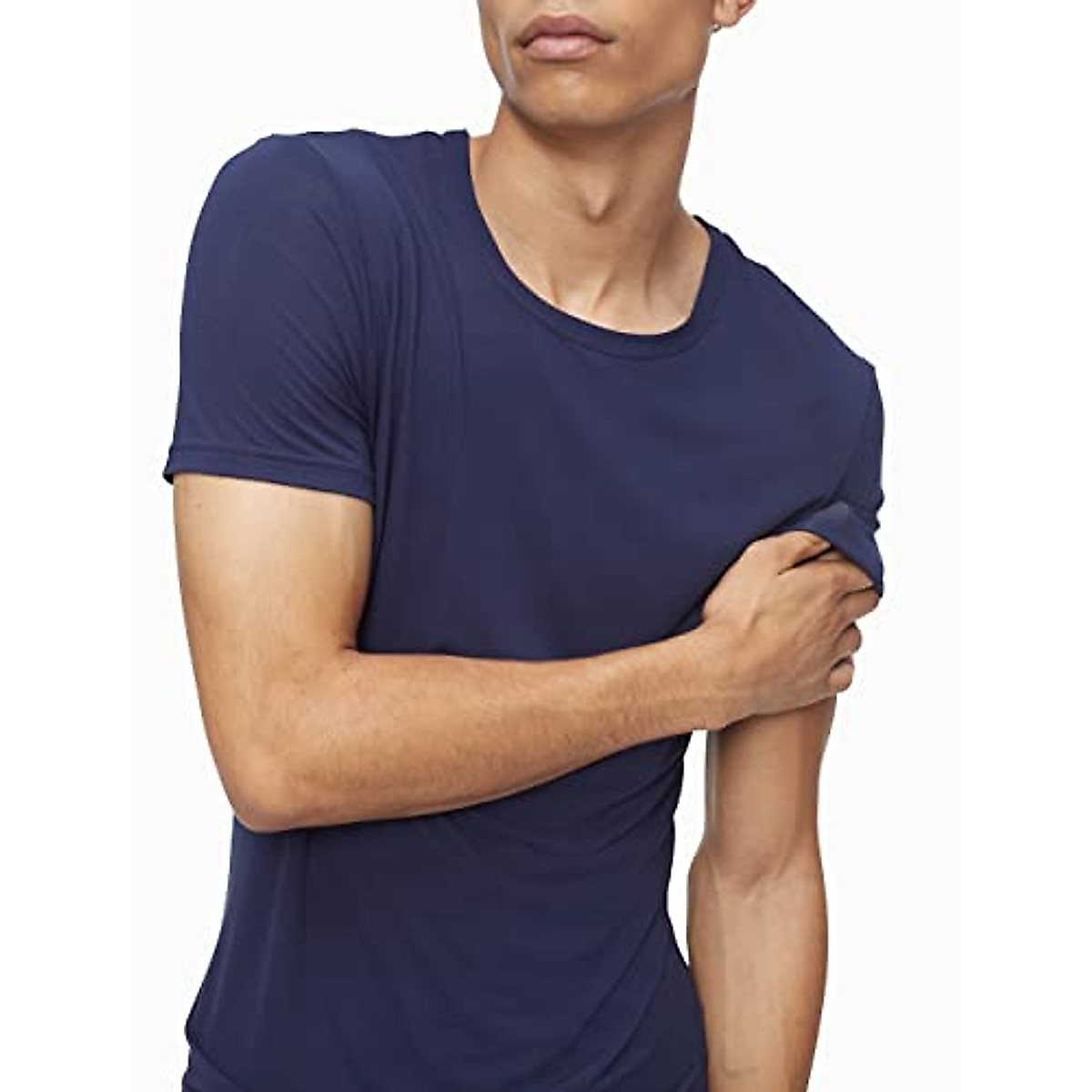 Calvin Klein Men's Ultra-Soft Modern Modal Lounge Crewneck T-Shirt, Blue Shadow, Extra Large