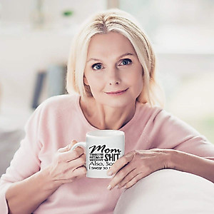 Novelty Coffee Mug for Mom, Sorry I Swear So Much- Front and Back Print- Gift Idea for Mothers- Best Mom Gift- Gag Mother’s Day Gift- Funny Birthday Present for Mom From Daughter, Son