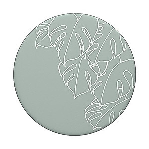 Light Green Mint Pastel Monstera Leaf Botanical Tropical PopSockets Standard PopGrip