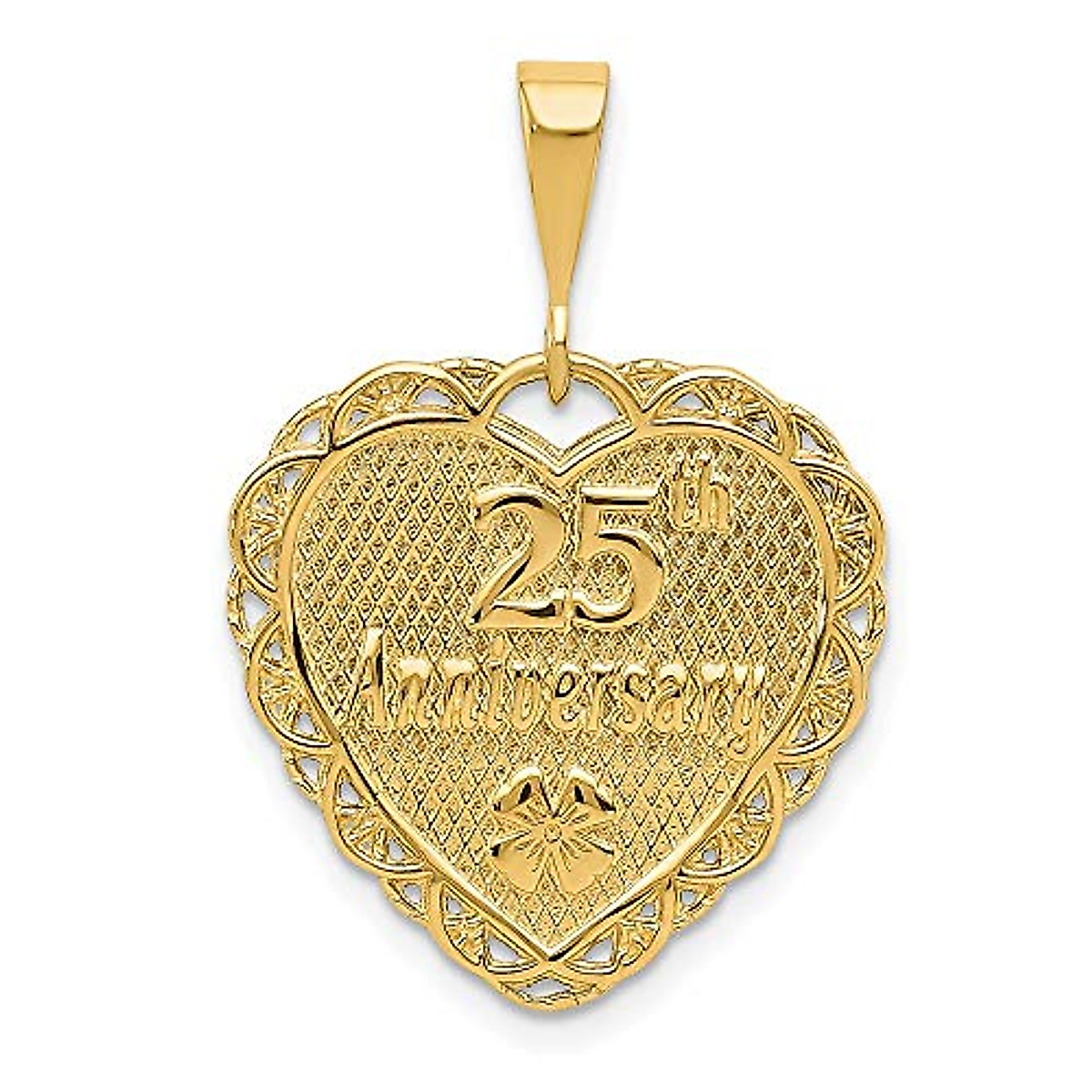 IceCarats 14K Yellow Gold Reversible 25th Anniversary Necklace Charm Pendant Only