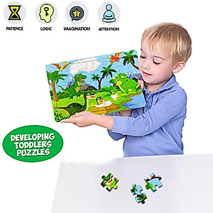 Puzzles for Kids Ages 3-5, 6 Pack Wooden Jigsaw Puzzles for Toddlers 30 Pieces Preschool Educational Learning Toys Set for Boys and Girls