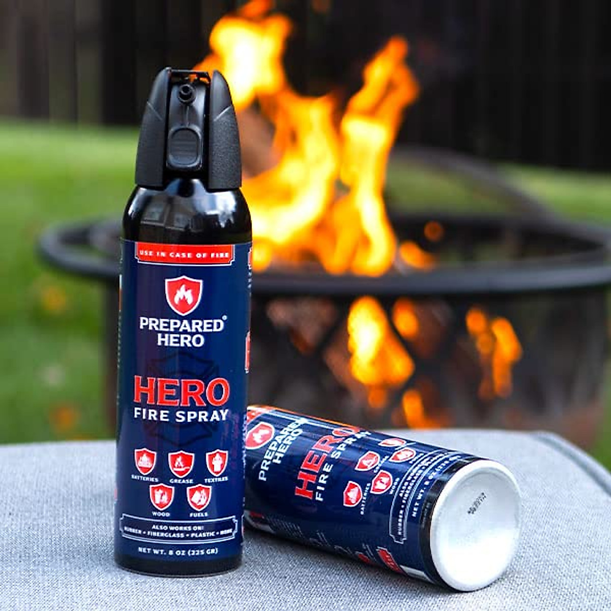 Prepared Hero Fire Spray - Mini Fire Extinguishers for House, Car, Garage - Kitchen Small Fire Extinguisher for Home, Made in USA, 100% Organic - Compact, Portable & Easy to Use, Non-Toxic - 1 Pack