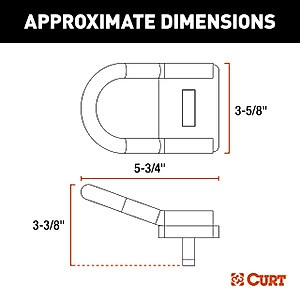 CURT 16000 5th Wheel Hitch Safety Chain Anchors, Fits Industry-Standard Rails