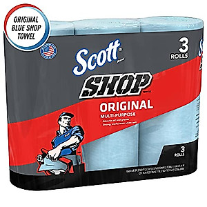 Scott Shop Towels Original (75143), Blue, 55 Towels/Standard Roll, 30 Rolls/Case (10 Bundles of 3 Rolls), 1,650 Towels/Case