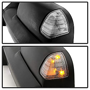 Power Heated Signal Side View Towing Mirror Assembly Compatible With 2010-2012 Ram 1500 2500 3500 With Puddle Light Manual Folding Left Driver Side Textured Black