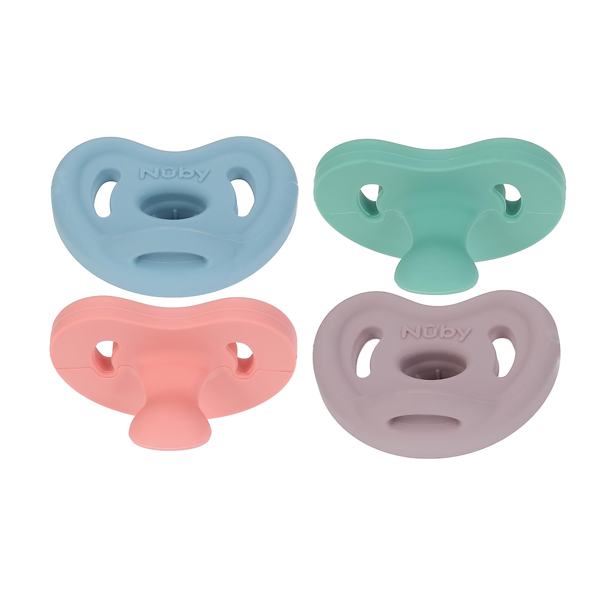 Nuby 100% Silicone Orthodontic Pacifiers 2pk, 6-12 Months