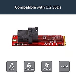 StarTech.com U.2 to M.2 Adapter - for 1 x U.2 PCIe NVMe SSD - M.2 PCIe x4 Host Interface - U.2 SSD - M.2 PCIe Adapter - U.2 Drive , TAA (M2E4SFF8643)