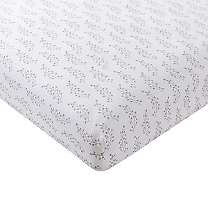 Soul & Lane 3-Piece Crib Bedding Set for Girls: Pink and Gray Quilt Blanket, Floral Fitted Crib Sheet, Changing Pad Cover, Floral Blush Pink and Grey Baby Girl Crib Bedding Set