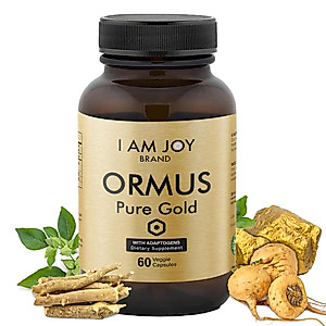 I Am Joy co. Ormus Gold Capsules Monoatomic Elements with Adaptogens Maca and Ashwaganda | May Help Balance Mood, Decalcify Pineal Gland, Repair DNA, Enhance Relaxation - 60 Vegan Capsules