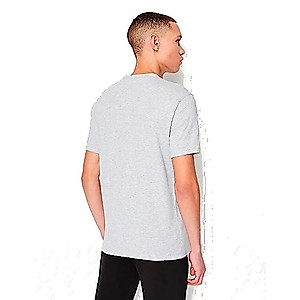 A|X ARMANI EXCHANGE mens Tonal and Contrast Logo Core Crew Neck T Shirt, Quilted Logo Heather Grey, XX-Large US