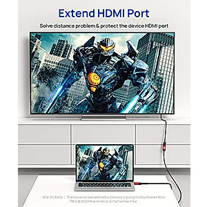 JSAUX HDMI Extension Cable 3.3FT, 4K 60Hz High Speed HDMI Extender Cord Male to Female Adapter Connector (HDR HDCP 2.2), Compatible with Roku TV Streaming Stick, Bluray Player, HDTV, Laptop, PC - Red