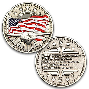 Coins For Anything, Inc F-22 Raptor Aircraft Challenge Coin, Fighter Aircraft Coin