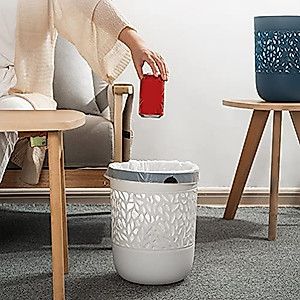 AECBUY Plastic Trash Cans Wastebasket Garbage Container Bin for Bathroom Bedroom Kitchen Craft Room Office 2Pcs Black White (Color : Black White)