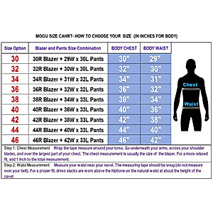 MOGU Mens Slim Fit Suit 2 Piece Tuxedo for Daily Business Wedding Party (Suit Jacket + Pants) US Size Blazer 40/Pants 36 Red