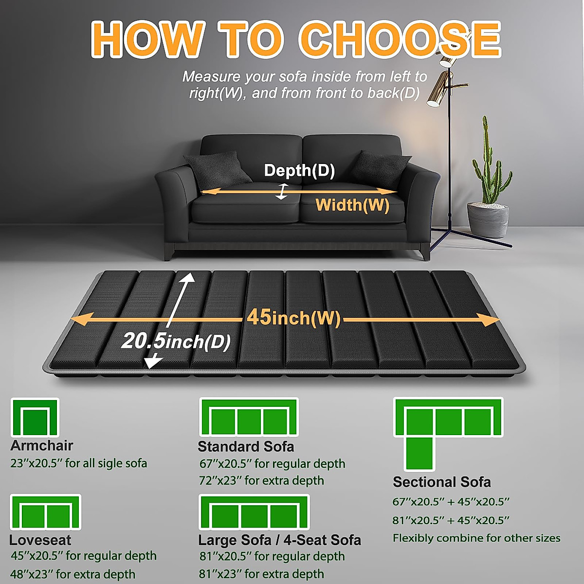 LAVEVE Heavy Duty Sofa Support for Sagging Cushions 20.5''x45'', Thicken Solid Wood Couch Inserts Sofa Cushions Replacement Support Boards Fix Loveseat Extend Sofa Life