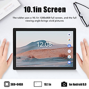 TOPINCN Tablet PC, 10.1in HD Tablet Dual Cameras for Work (US Plug)