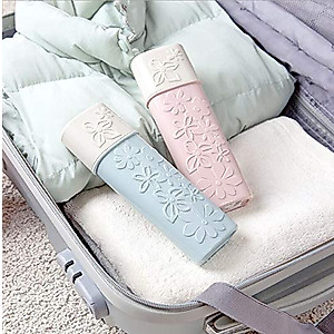 1PC Plastic Portable Toothbrush Toothpaste Storage Box Multifunction Waterproof Wash Gargle Cup Case Holder Container for Travel Outdoors Business Trips Home School (Purple)