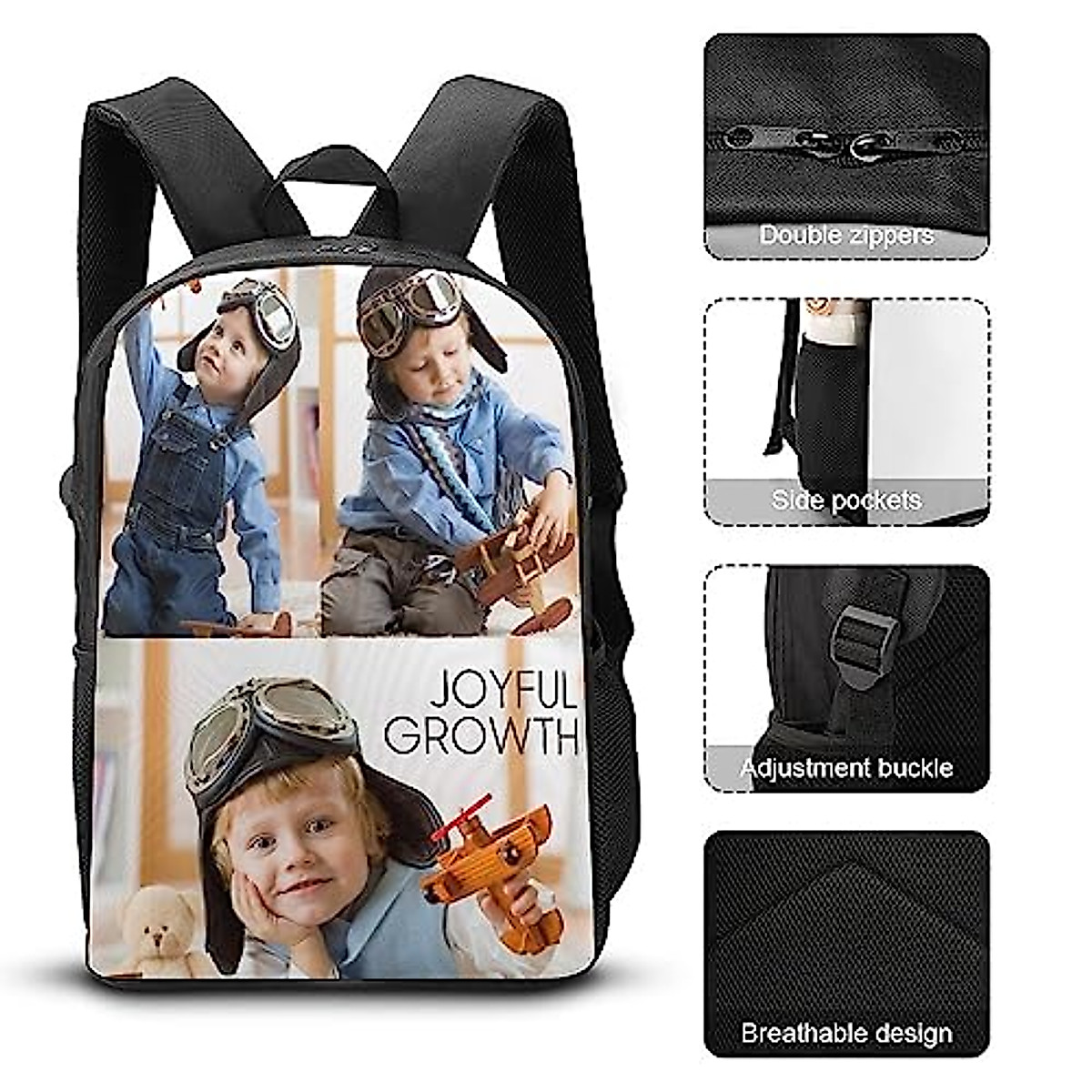 Custom Personalized Backpack Customize Image Photo Text Name Logo Laptop Bag Causul Daypack (3 Photos)