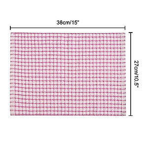 uxcell Cotton Terry Small Kitchen Dish Cloth, Absorbent and Quick Drying Cleaning Dish Rags, 15 x 10.5 Inches, Pack of 6, Pink