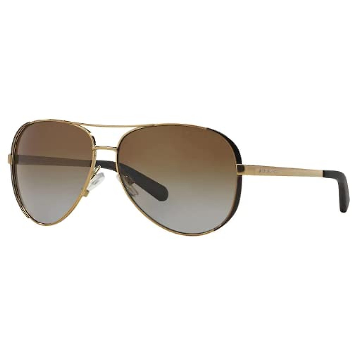 Michael Kors MK5004 CHELSEA Aviator 1014T5 59M Sunglasses For Women + BUNDLE with Designer iWear Eyewear Care Kit Care Kit (Gold/Dark Chocolate Brown/Brown Gradient Polarized)
