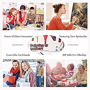 Komking Paint by Number for Adults Kids, Paint by Number Kits on Canvas, DIY Acrylic Painting Kits for Art Crafts Gift, Colorful Balloon 16x20inch Without Frame