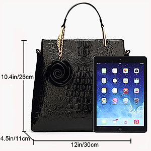 ZiMing Womens Handbags Glossy Patent Leather Top Handle Handbag Tote Bags Satchel Ladies Premium Shoulder Bag Crossbody Bag