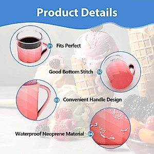 OVRRCSME Deluxe Ice Cream Pints Neoprene Sleeves 4 Pack，Compatible with Ninja Creami NC501 NC500 Series 24oz Ice Cream Maker Containers (24oz 4 Cups+4 Sleeve)