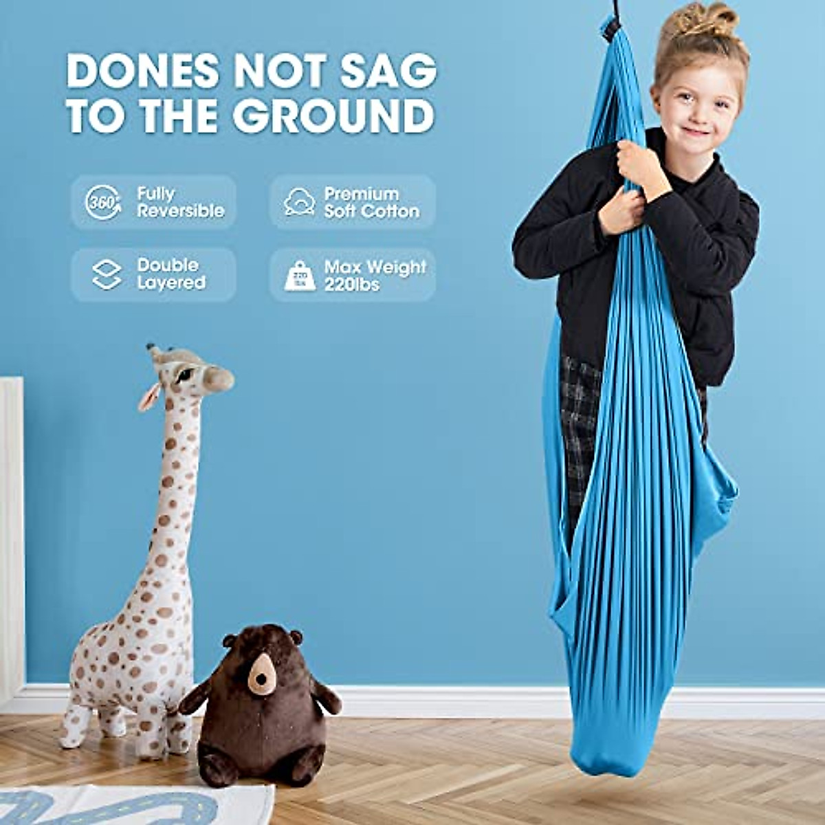 Therapy Swing for Kids with Special Needs (Hardware Included) Sensory Swing Cuddle Swing Indoor Outdoor Kids Swing Adjustable Hammock for Children with Autism, ADHD, Aspergers