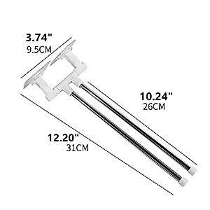 ZOBRO Swivel Towel Rail Towel Holder Rack with 2/3/4/6 Swing Bars Space Saving Wall-Mounted Swing Towel Storage Organizer for Kitchen Bathroom Toilet,2 Bar