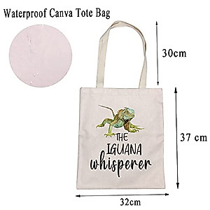 MBMSO the Iguana Whisperer Tote Bag Iguana Gifts Lizard Shoulder Bag Iguana Lover Gifts Reptile Owner Gifts Shopping Bag (The iguana whisperer tote bag)