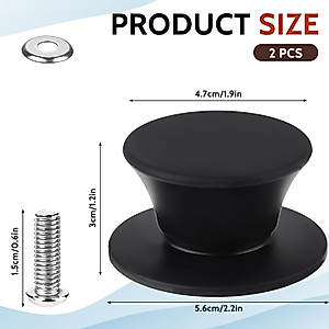 Molain 2pcs Universal Silicone Pot Lid Replacement Knob, Heat Resistant Pan Lid Holding Handles Black Non-Slip Pan Lid Knob for Slow Cookers Skillets Kitchen Cookware Lids Covers Dishwasher Safe