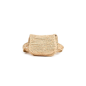 Hat Attack Women's Straw Belt Bag, Natural, Tan, One Size