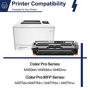 410A CF410A Black Toner Cartridge Replacement for HP 410A CF410A Color Pro MFP M477fdn M477fdw M477fnw; M452dn Printer Ink (2Pack)