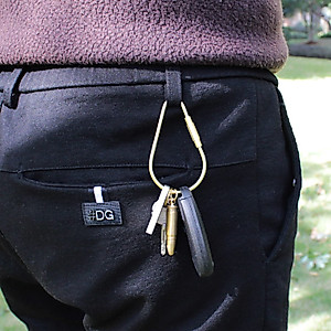 PPFISH Durable Brass Screw Lock Clip Key Chain Ring, Simple Style Car keychain for Men Women (2PCS)