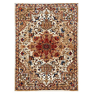 LUXE WEAVERS Geometric Floral 2527 Ivory 8x10 Traditional Southwestern Area Rug