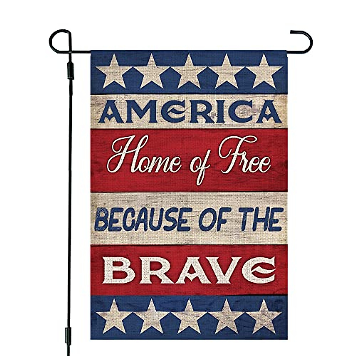 CROWNED BEAUTY 4th of July Patrioctic Free Garden Flag 12x18 Inch Double Sided Memorial Day Blue Star Red Independence Day Outside Yard Party Decoration