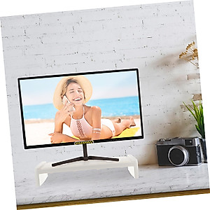 HEALEEP 1Pc Desktop Computer Bracket Computer Monitor Riser Computer Desk Riser Monitor Stand Riser Computer Screen Holder Shelf Bracket Table Storage Rack pp Neck Guard Product White