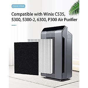 2-Pack C535 Replacement Filter A Kit Compatible with Winix C535, 5300-2, P300, 5300, Repalce 115115