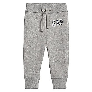 GAP Baby Boys Logo Pull-on Joggers Sweatpants, Light Heather Grey B08, 5T US